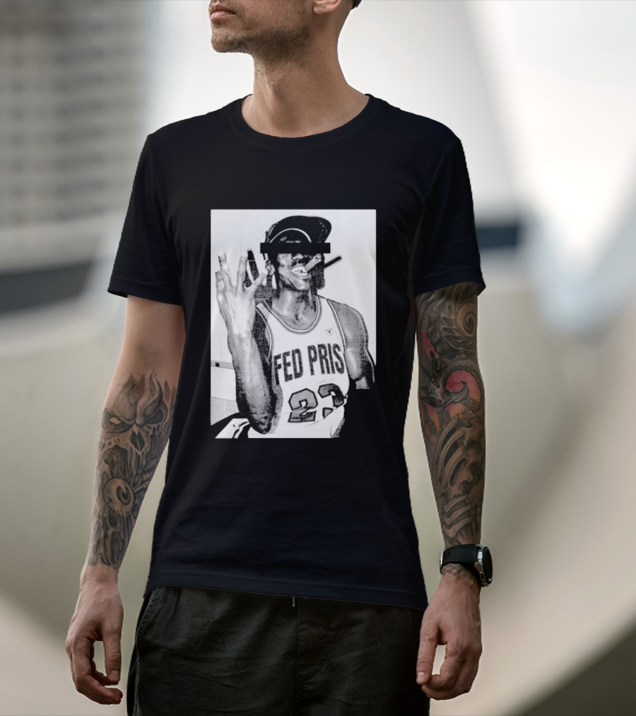 Greg Puciato Fed Pris 23 Censored Basketball Icon Cigarette T-Shirt