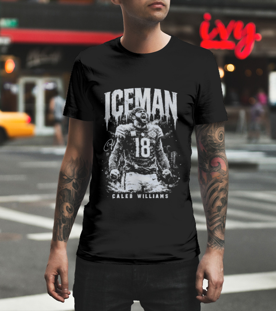 Iceman Caleb Williams 18 Chicago Bears Football T-Shirt