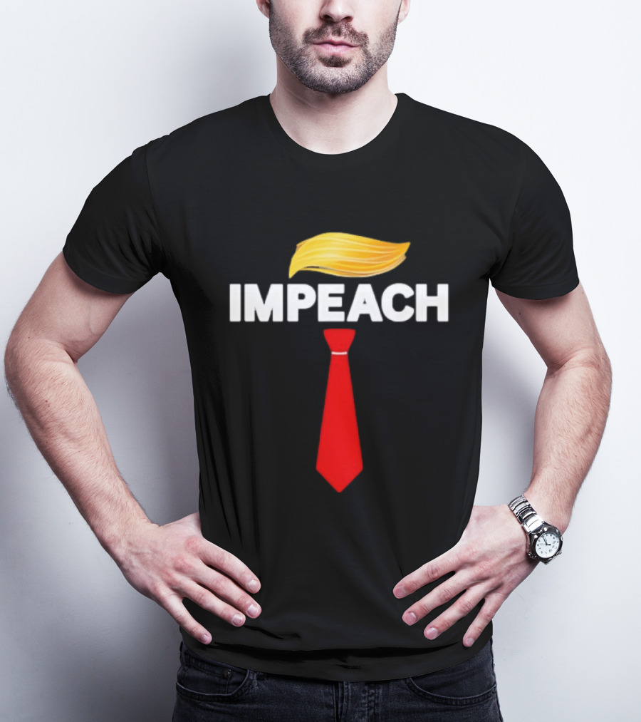 Impeach Trump Protest Red Tie And Hair T-Shirt