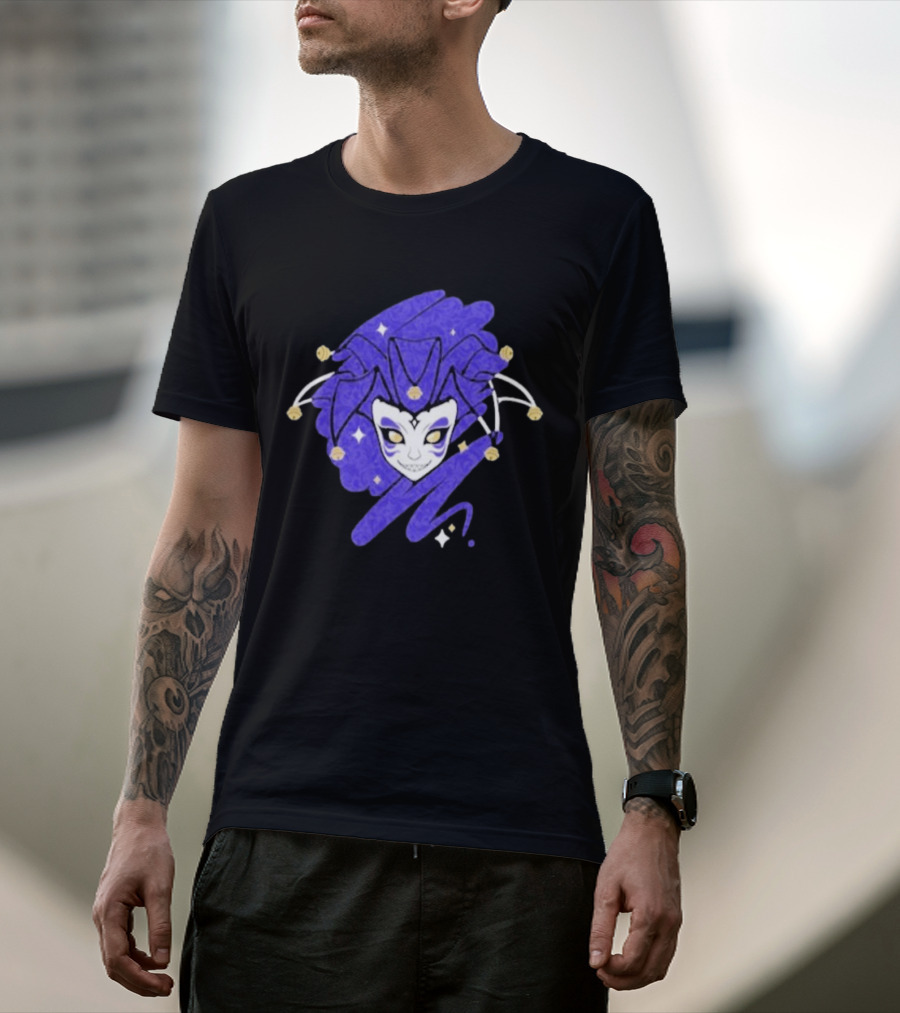Jabroni Mike Veneto Mask Jester Head Blue Swirl T-Shirt