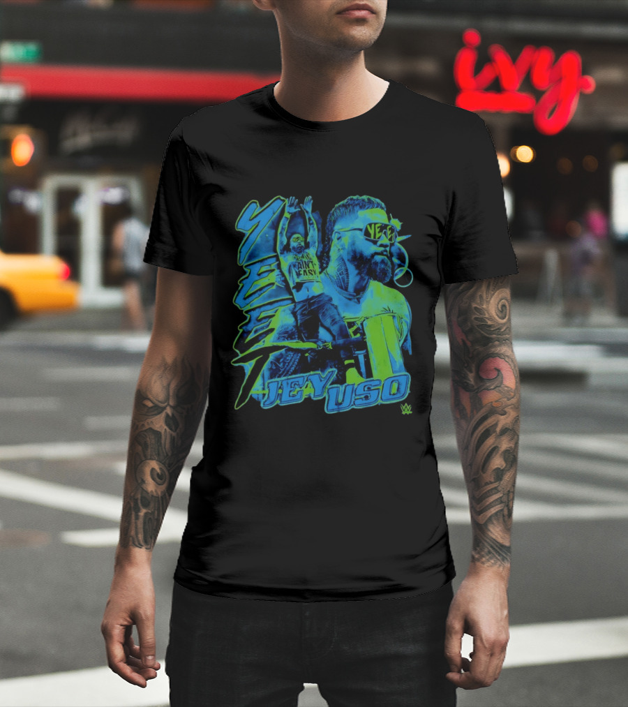 Jey Uso Yeet Ain't Easy WWE Grunge T-Shirt