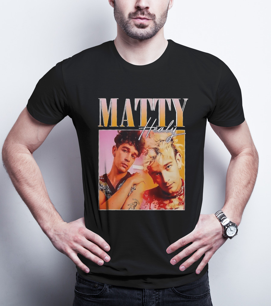 Matty Healy Retro Portrait Duo With Signature T-Shirt