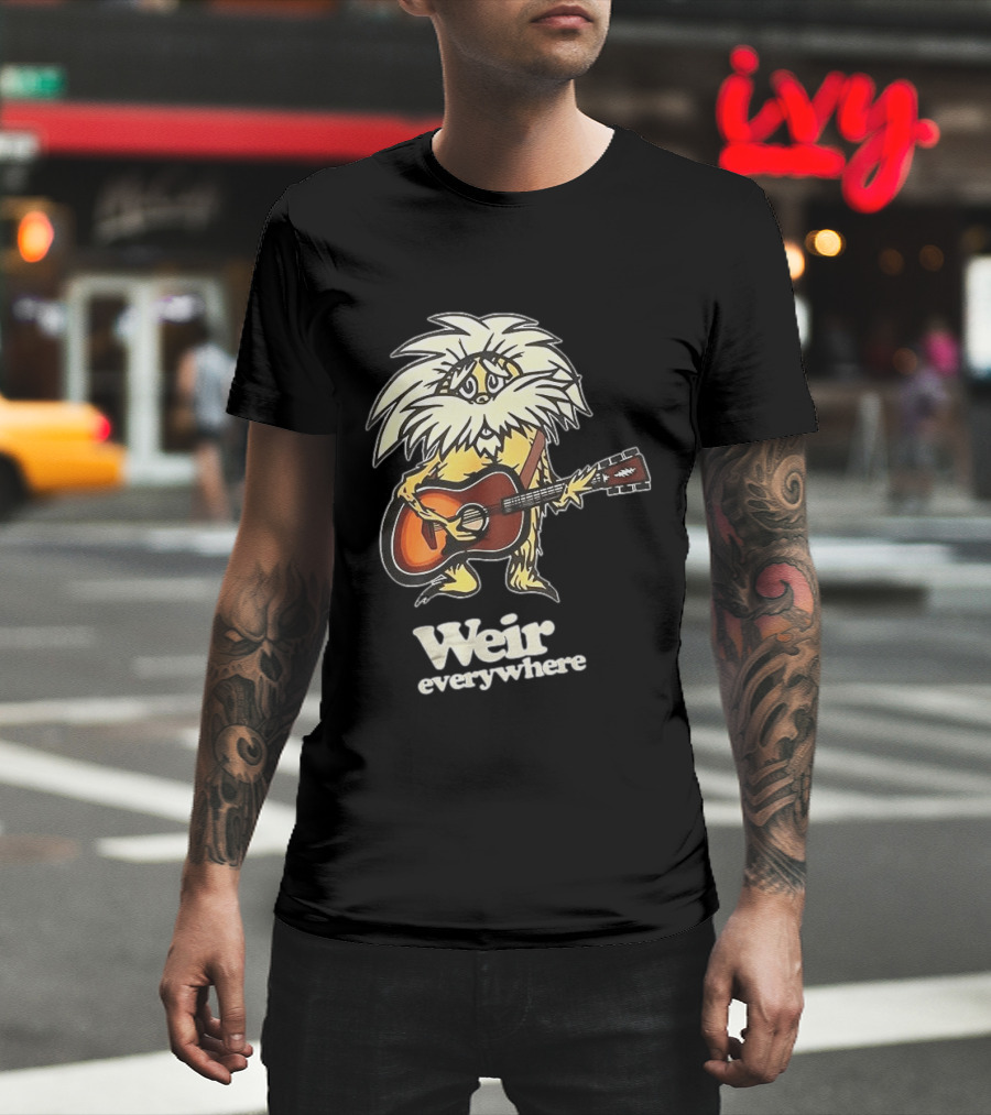 Weir Everywhere Cartoon Character Playing Guitar Grateful Dead T-Shirt