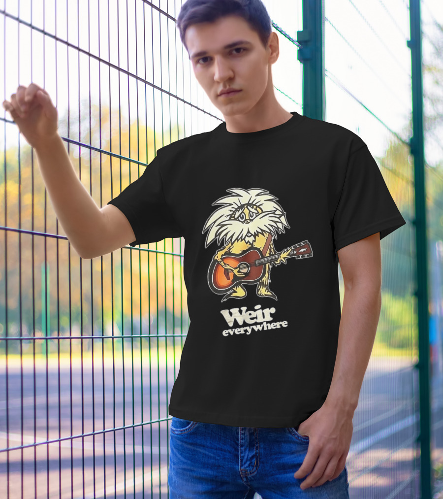 Weir Everywhere Cartoon Character Playing Guitar Grateful Dead T-Shirt