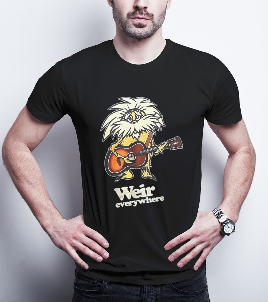Weir Everywhere Cartoon Character Playing Guitar Grateful Dead T-Shirt