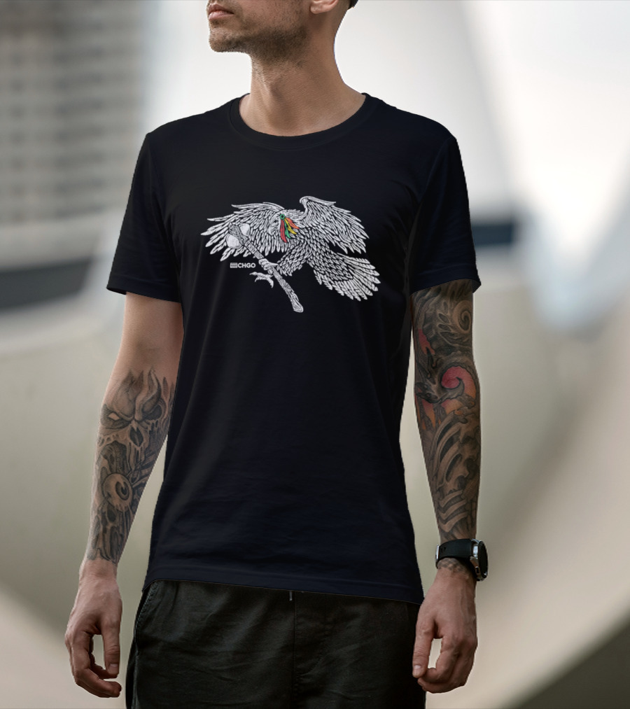 CHGO Chicago Tomahawk Feathered Headdress Native American T-Shirt