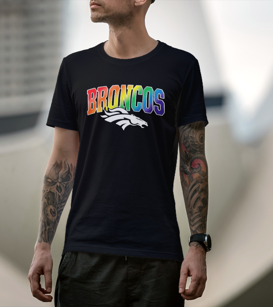 Broncos Rainbow Pride Denver LGBT Supporters T-Shirt