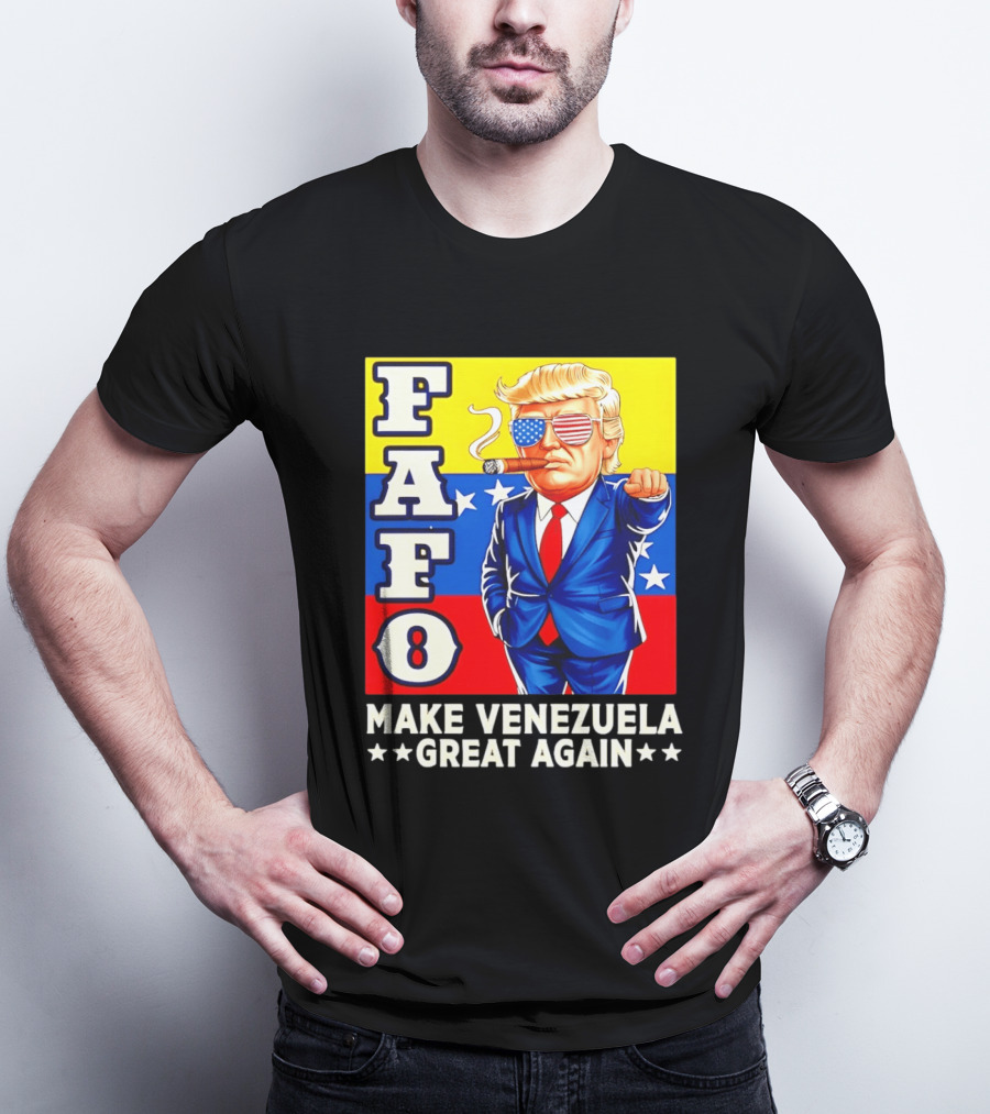 FAFO Trump Make Venezuela Great Again Patriotic Cartoon T-Shirt