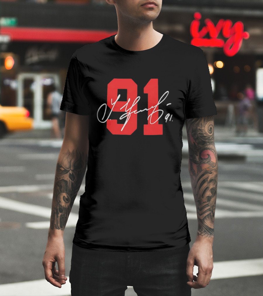 Fedorov 91 Detroit Red Wings Signature Hockey Legend T-Shirt