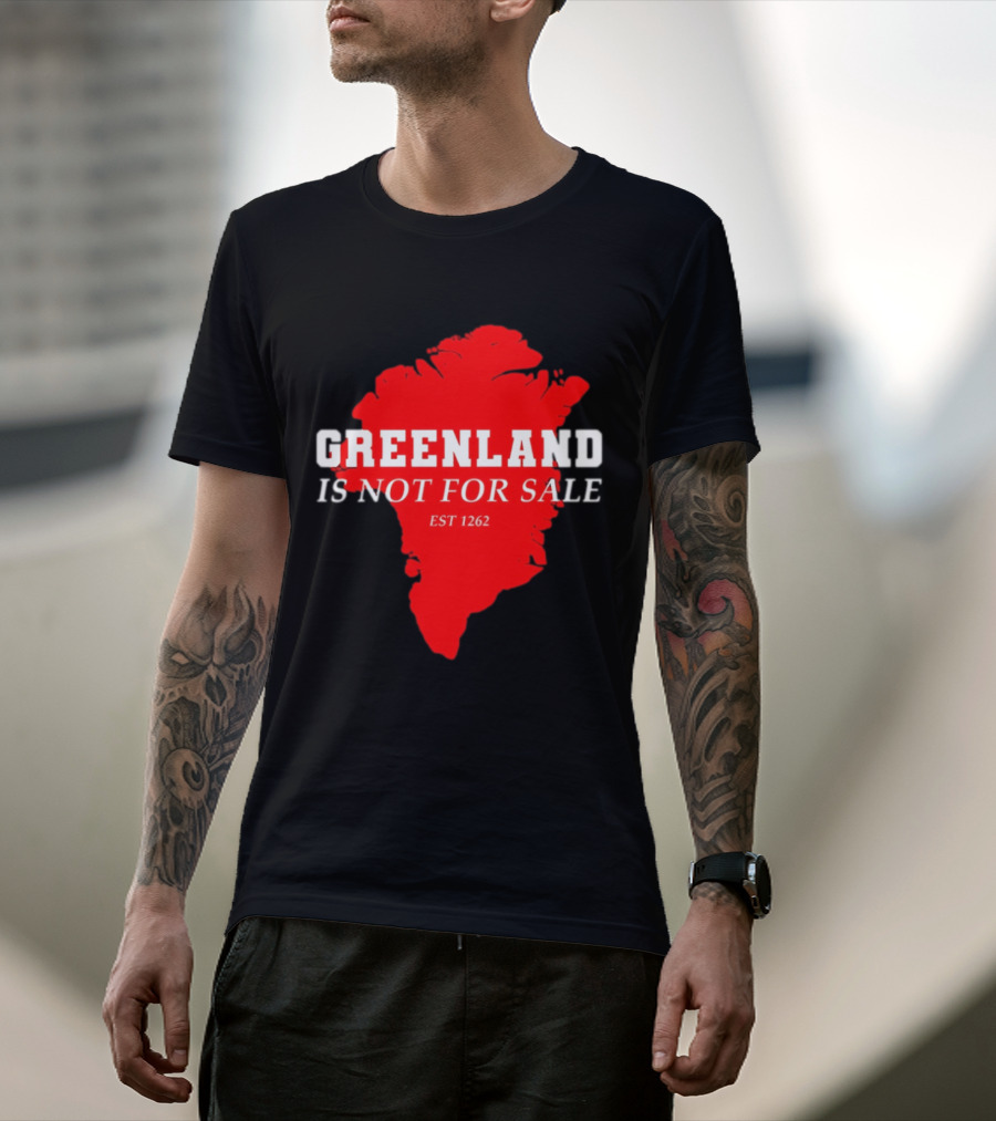 Greenland Is Not For Sale EST 1262 Bold Red Map T-Shirt