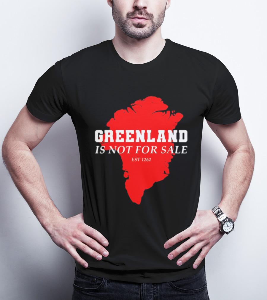 Greenland Is Not For Sale EST 1262 Bold Red Map T-Shirt