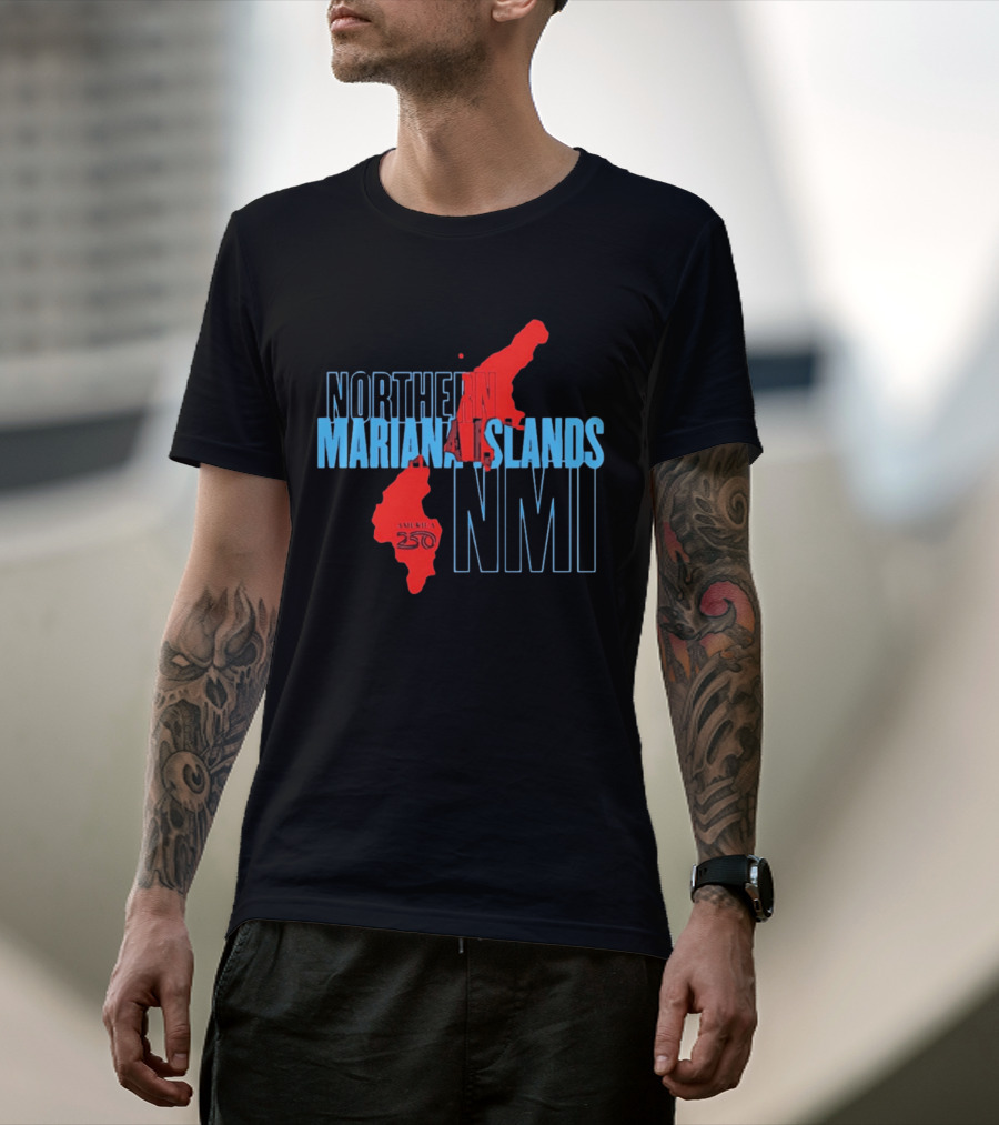Northern Mariana Islands NMI America 250 Map T-Shirt