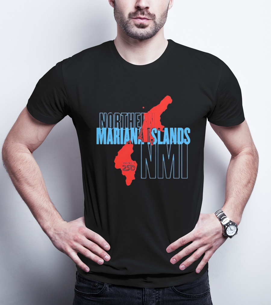 Northern Mariana Islands NMI America 250 Map T-Shirt