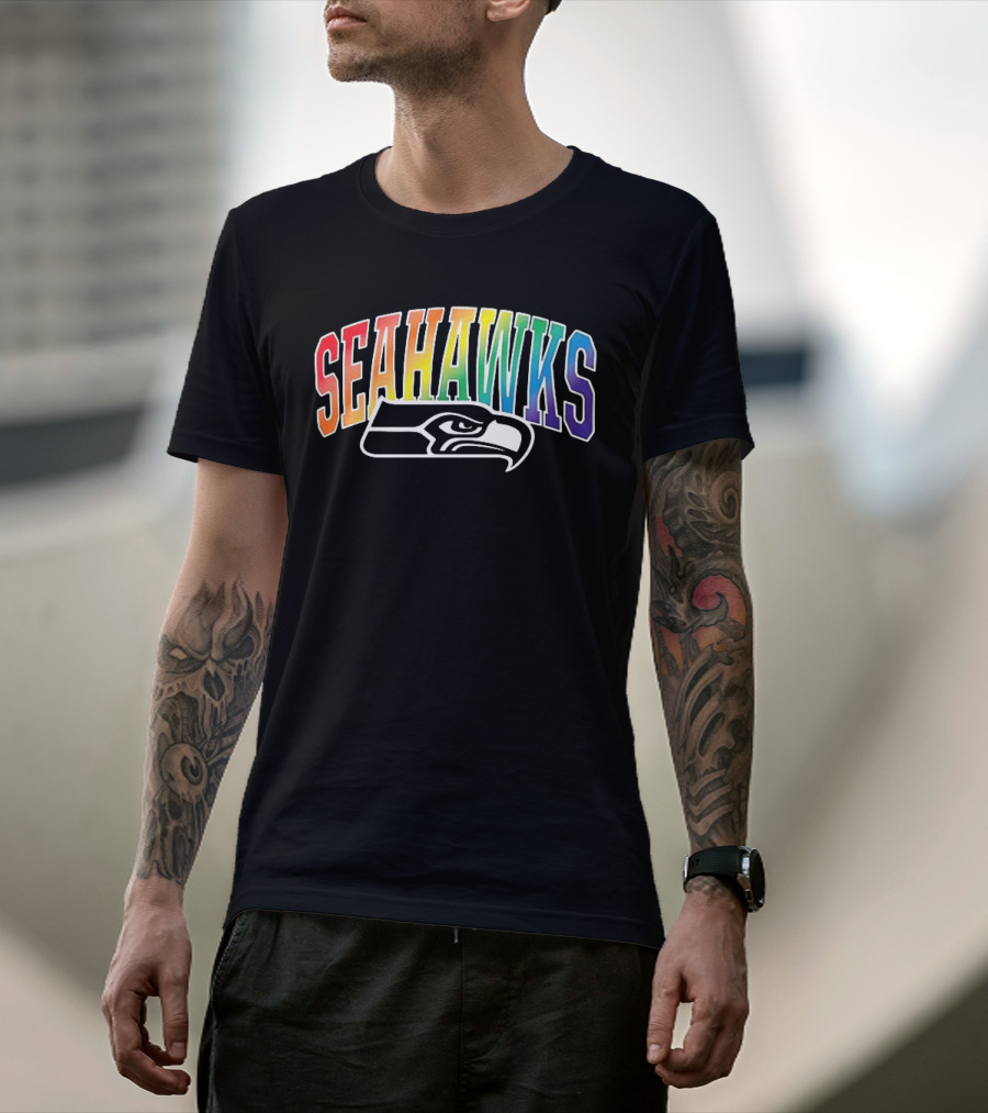 Seattle Seahawks Rainbow Pride LGBTQ Support T-Shirt
