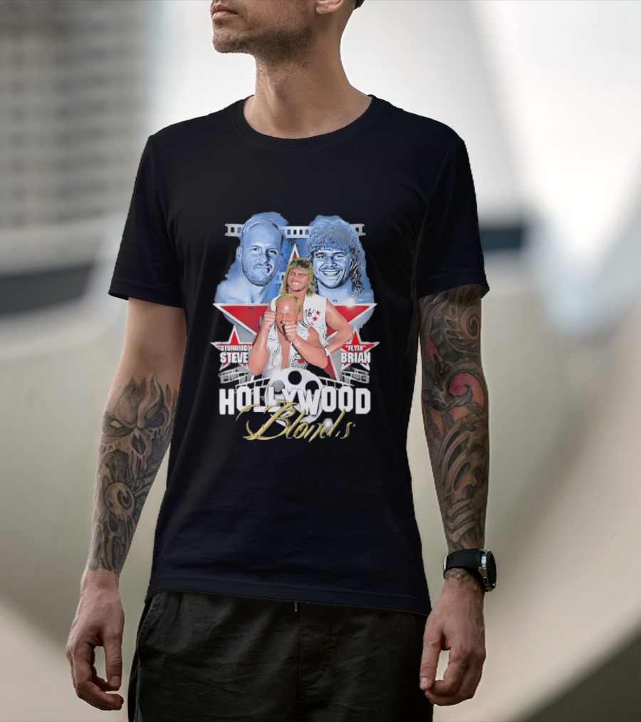 Stunning Steve Austin Flyin Brian Pillman Hollywood Blonds Wrestling Legends T-Shirt