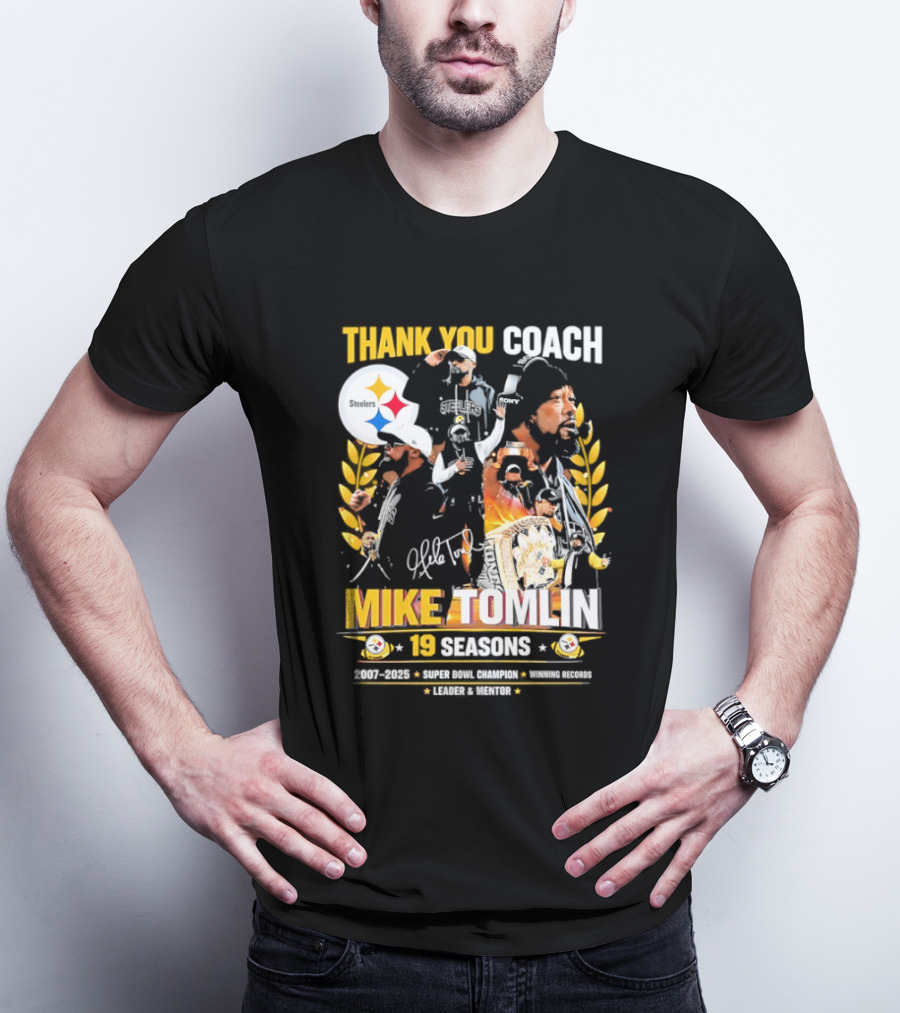 Thank You Coach Mike Tomlin Pittsburgh Steelers 19 Seasons Leader Mentor Iconic Team Legacy T-Shirt