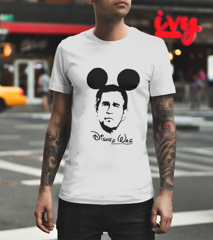 Disney War U.S. President George W. Bush Mickey Mouse Ears T-Shirt