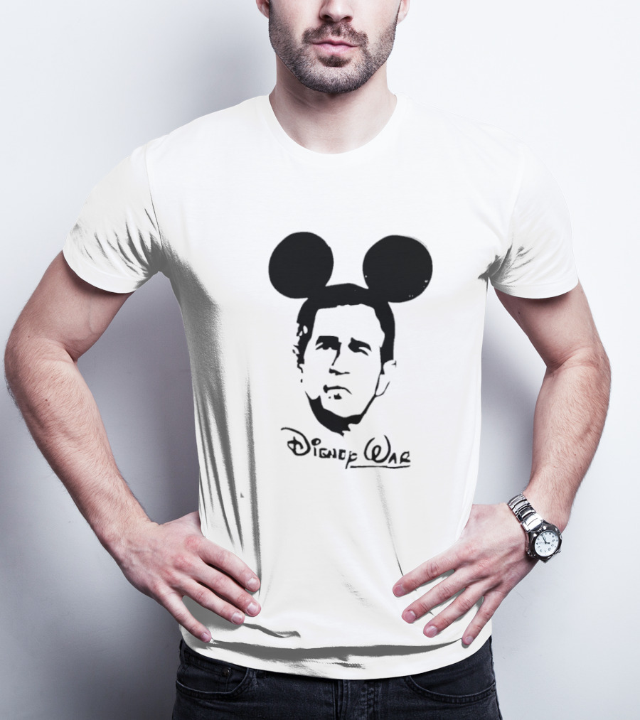 Disney War U.S. President George W. Bush Mickey Mouse Ears T-Shirt