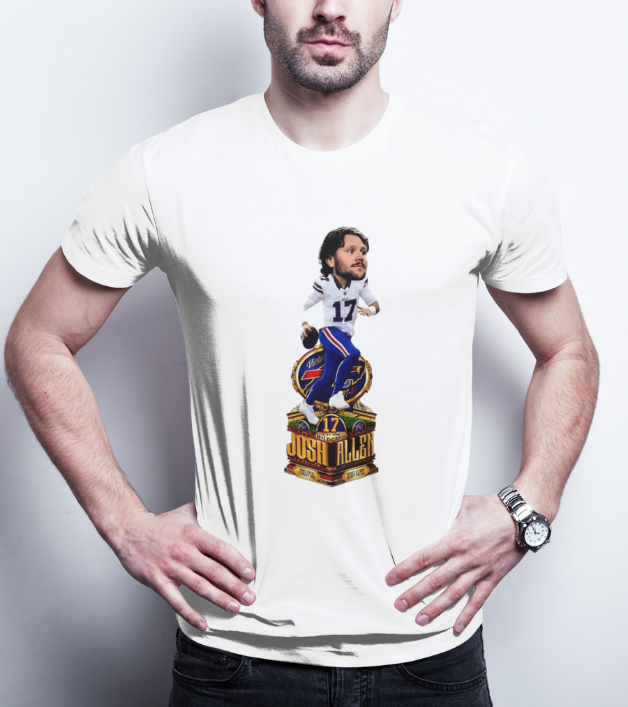 Josh Allen Buffalo Bills Victory 17 Wild Card Gamebreaker Caricature T-Shirt
