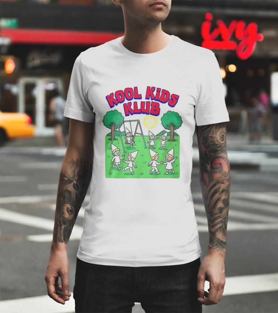 Kool Kids Klub Cartoon Playground Sun Swinging Scene T-Shirt