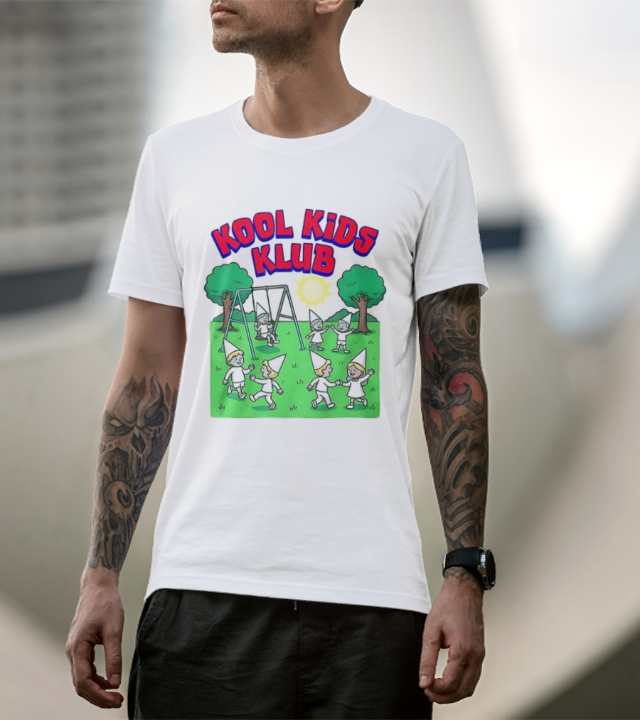 Kool Kids Klub Cartoon Playground Sun Swinging Scene T-Shirt