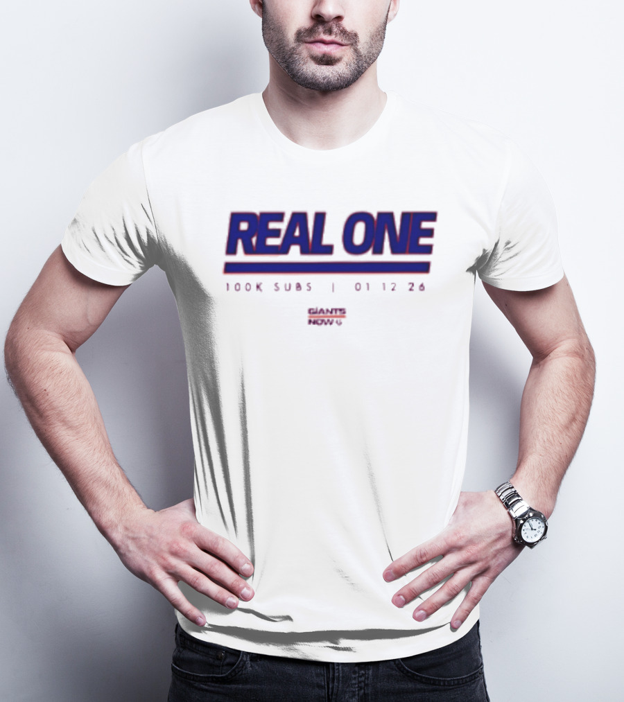New York Giants Real One 100K Subs 01 12 24 T-Shirt