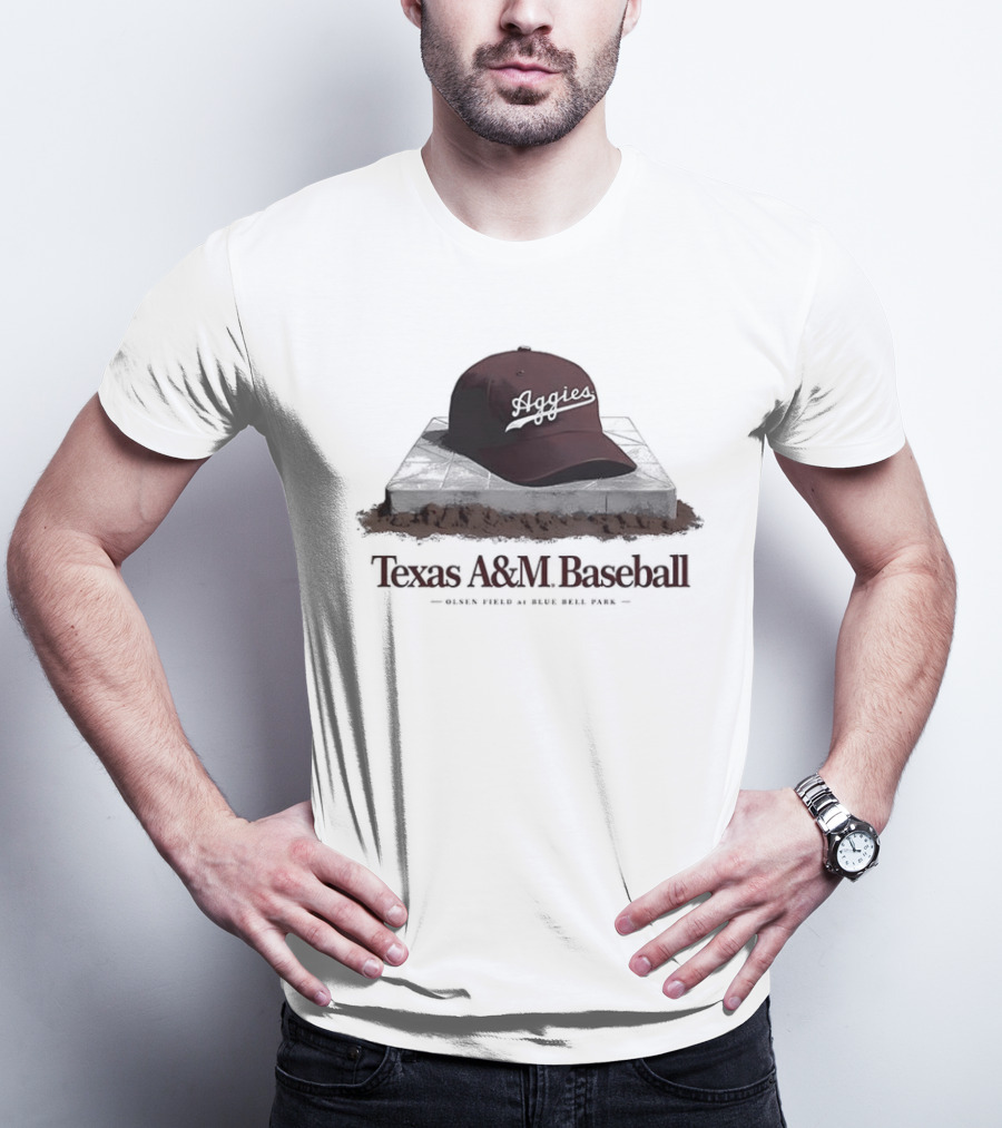 Texas A&M Baseball Aggies Olsen Field Blue Bell Park Cap T-Shirt