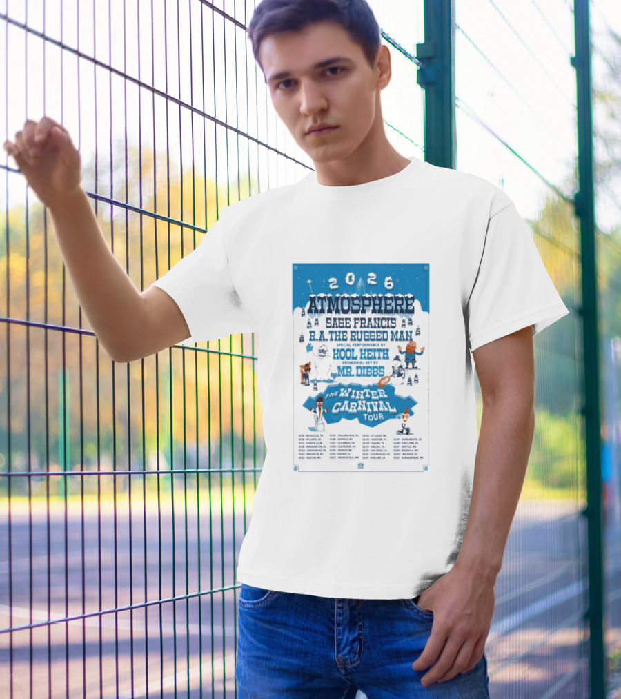 Atmosphere Winter Carnival Tour 2026 Featuring Sa Roc DJ Keezy Mr Dibbs T-Shirt
