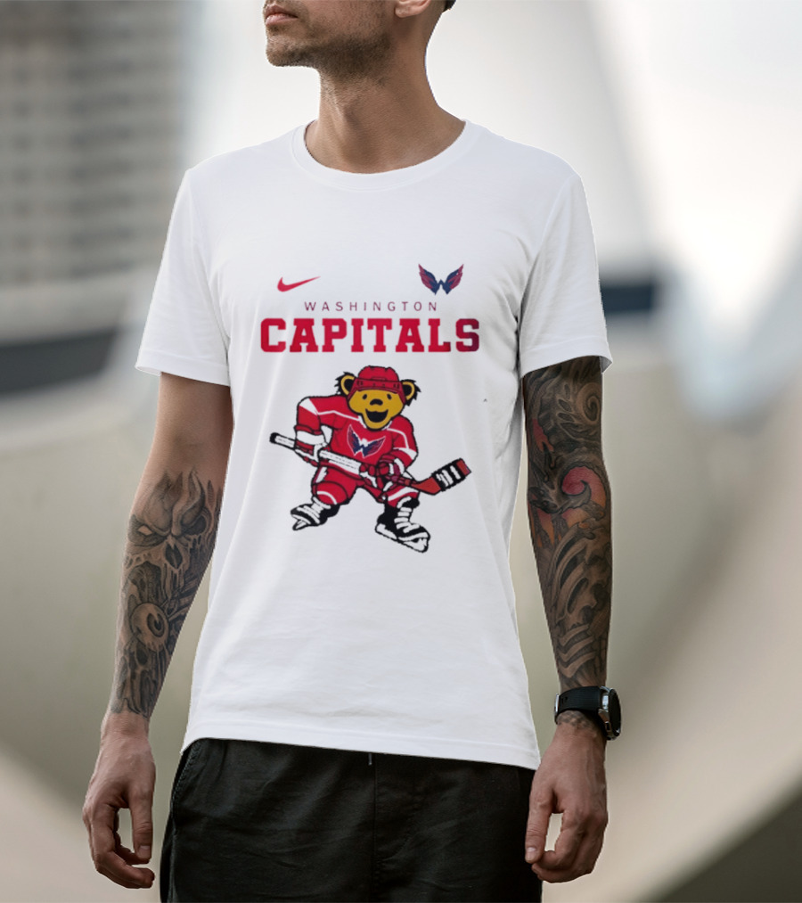 Washington Capitals Grateful Dead Deadhead Bear Hockey Nike Collaboration T-Shirt