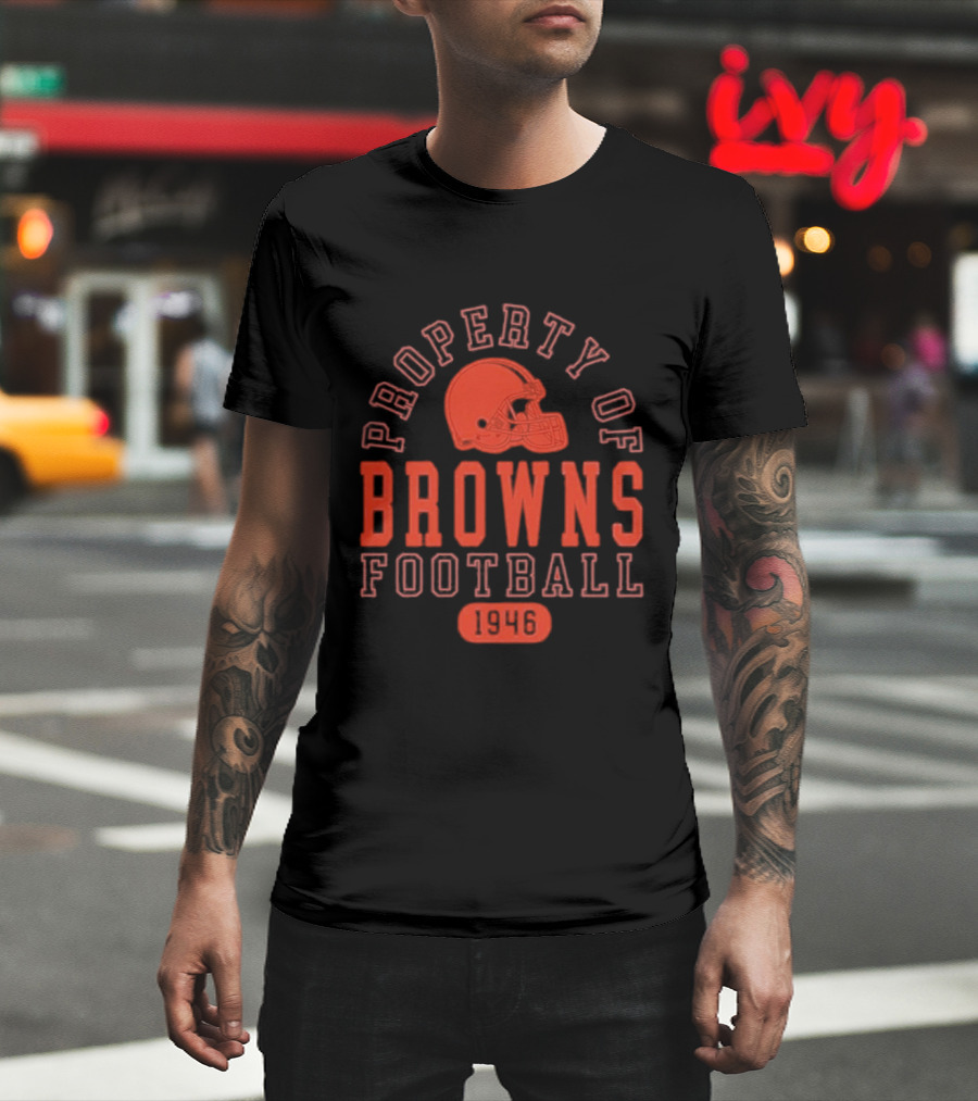 Property Of Browns Football Helmet T-Shirt