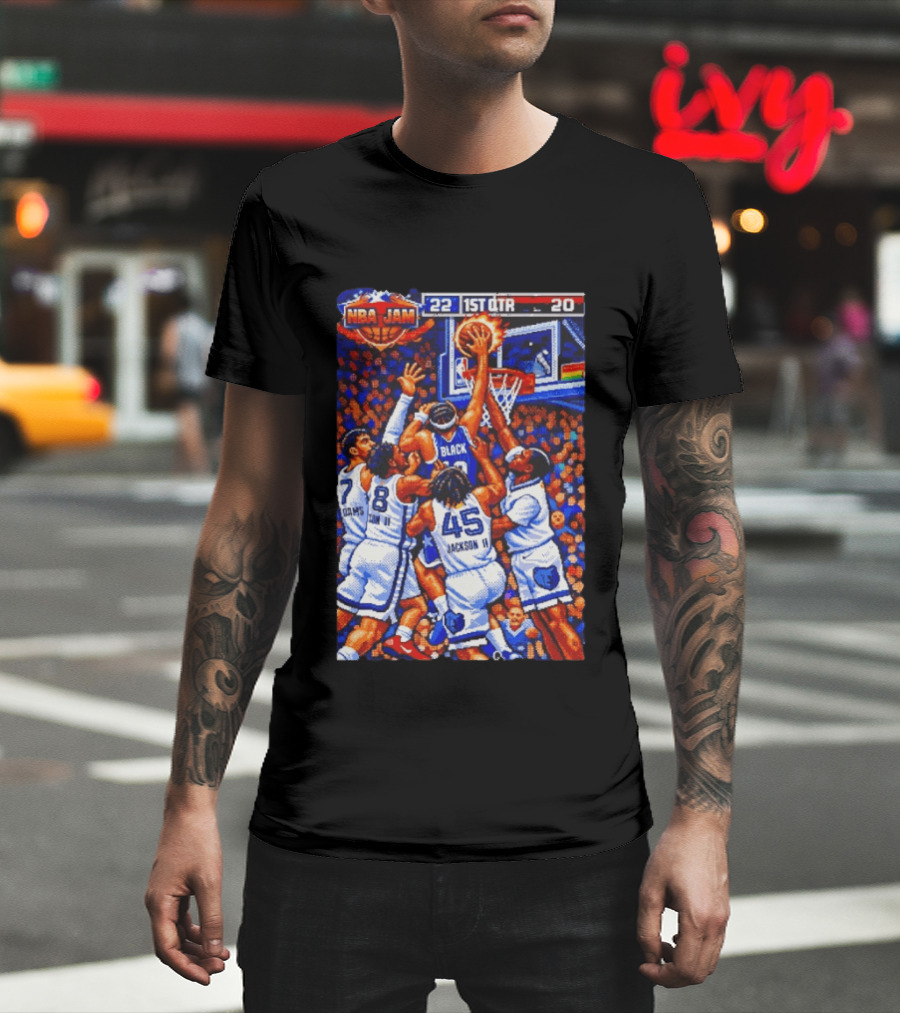 NBA Jam Memphis Grizzlies Adams Jackson Jr Black Players 22 1st QTR 20 T-Shirt