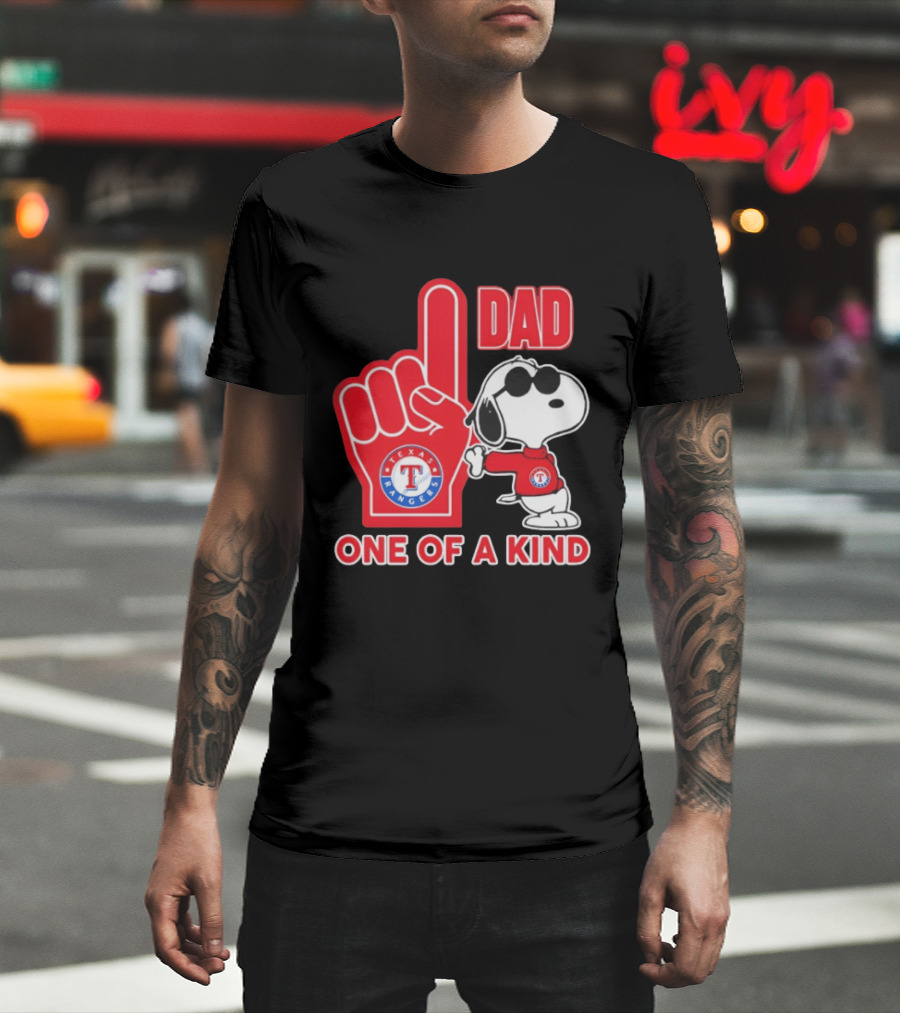 Snoopy Texas Rangers Dad One Of A Kind T-Shirt