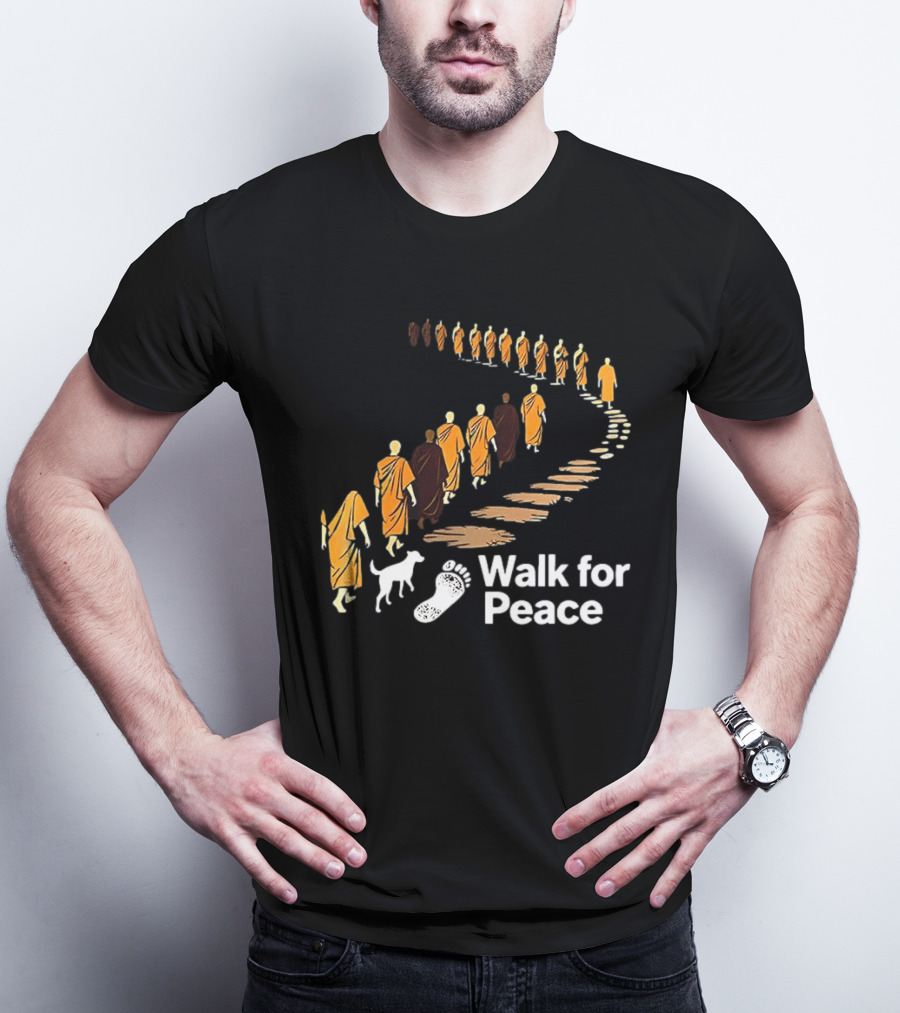 Monks And Dog Walk For Peace Pathway T-Shirt