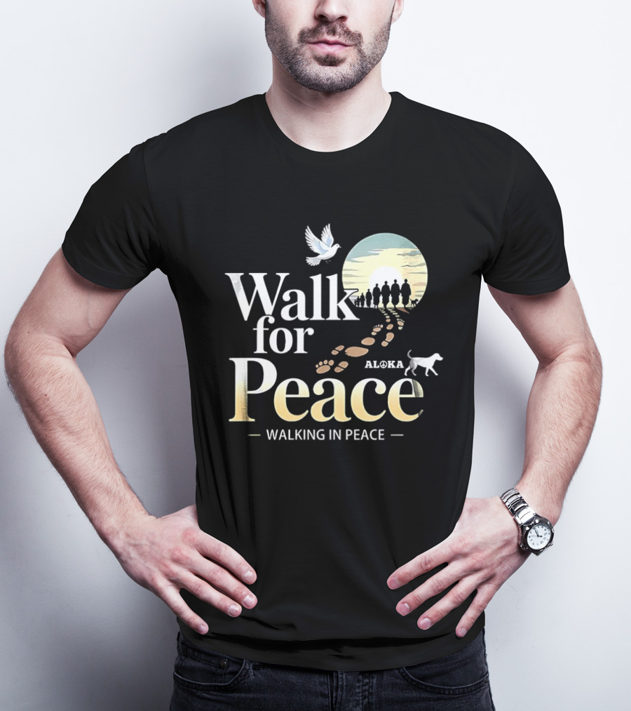 Aloka Walk For Peace Dove Walking In Peace T-Shirt