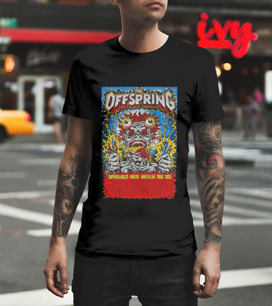 The Offspring Supercharged North American Tour 2026 Concert Dates And Venues T-Shirt