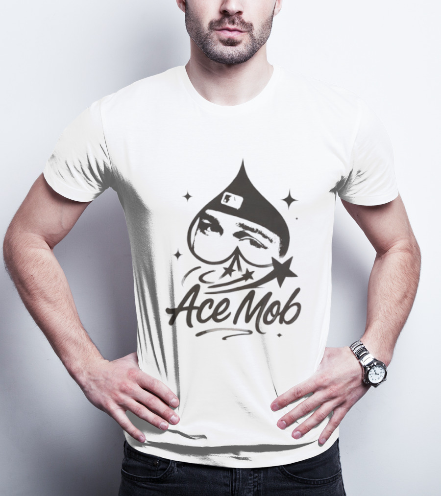 Ace Mob Spade Face Graffiti Stars T-Shirt