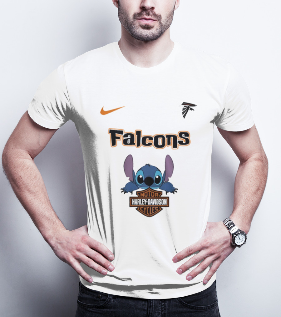 Atlanta Falcons Stitch Motocycle Cycles Football Nike T-Shirt
