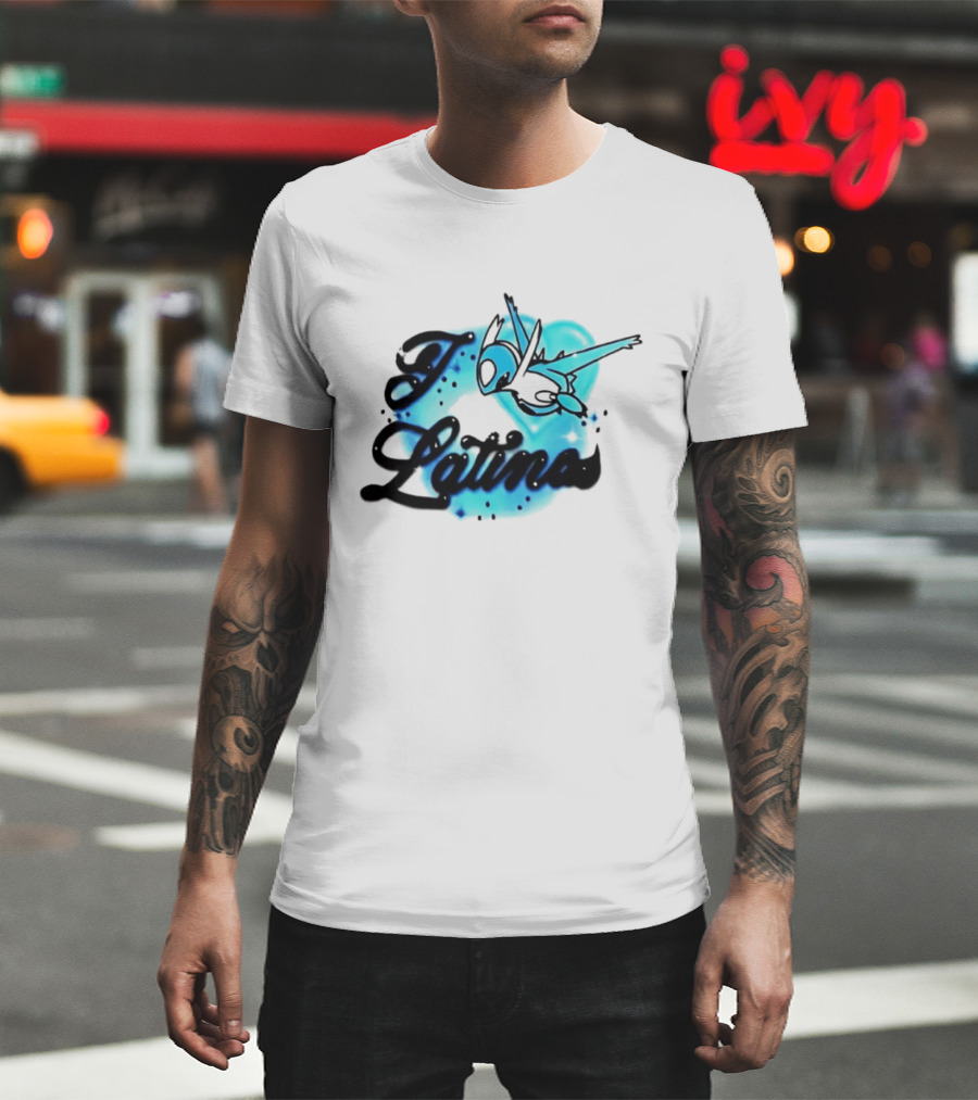 I Latinas Lugia Pokémon Style Art Blue T-Shirt