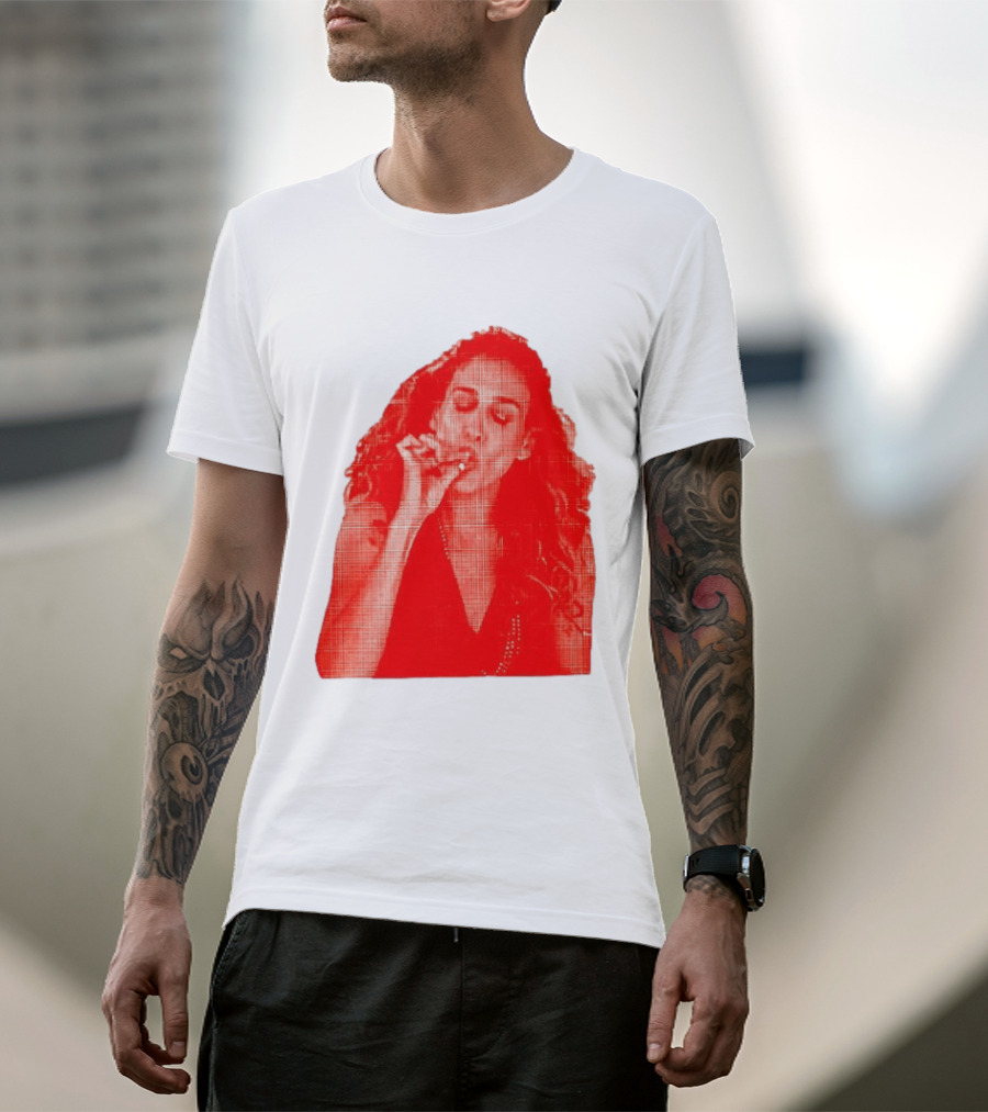 Lit Carrie Smoking Scene Red Artistic T-Shirt