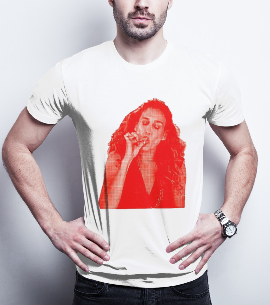 Lit Carrie Smoking Scene Red Artistic T-Shirt