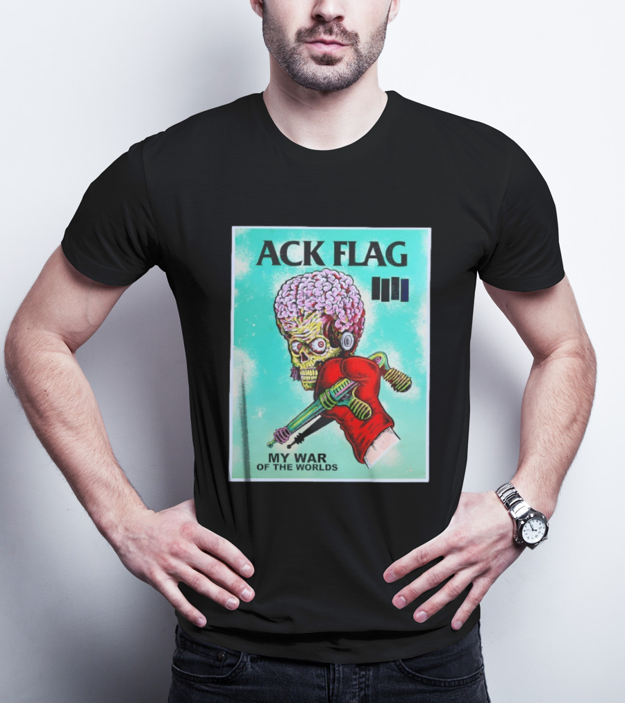 Ack Flag Martian Warrior My War Of The Worlds Retro Sci Fi T-Shirt