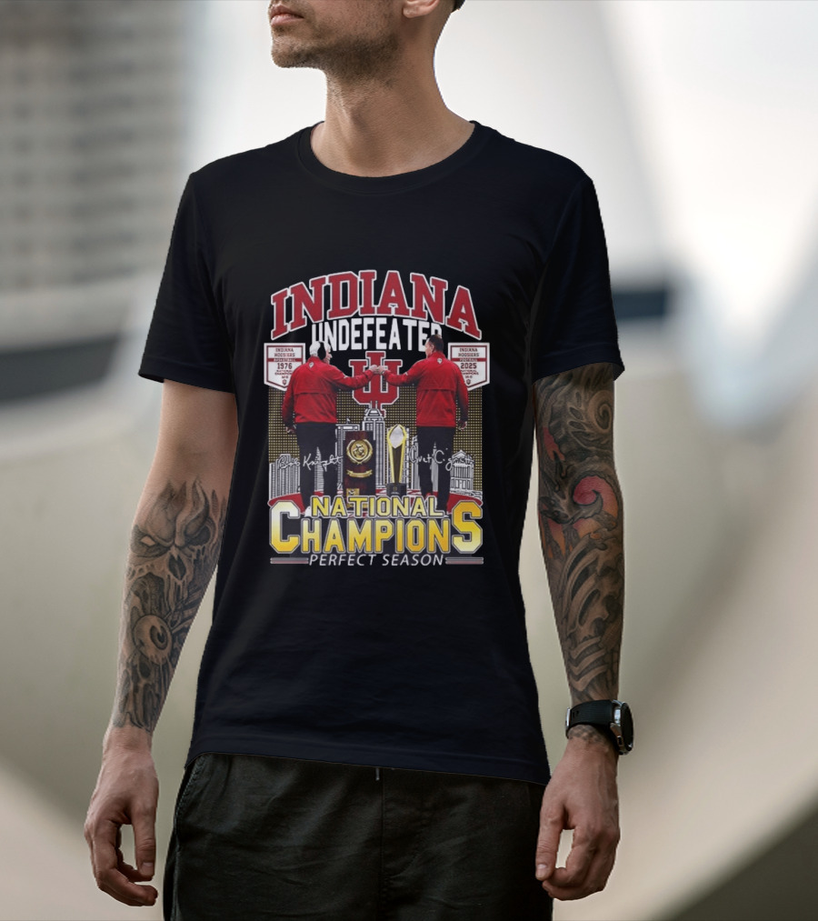 Indiana Hoosiers Undefeated Perfect Season National Champions 1976 2025 Basketball History T-Shirt