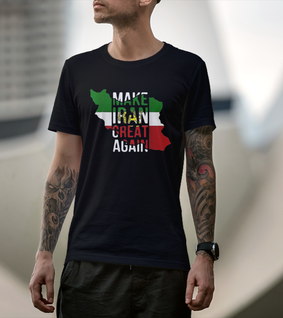 Make Iran Great Again Iranian Miga Flag Map T-Shirt