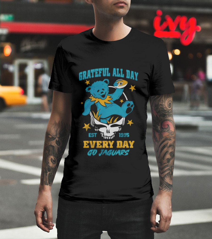 Grateful All Day Every Day Go Jaguars Est 1995 T-Shirt
