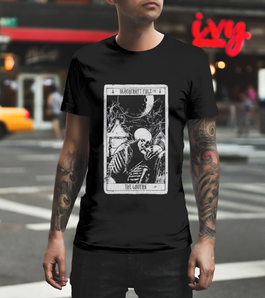 Blackcraft Cult The Lovers Tarot Skeleton Moonlit Gothic Scene T-Shirt