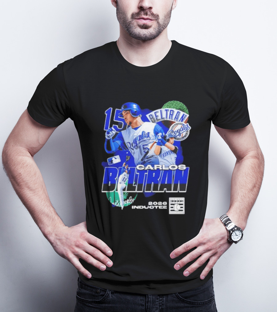 Kansas City Royals Carlos Beltran 15 Hall Of Fame Inducted 2026 T-Shirt
