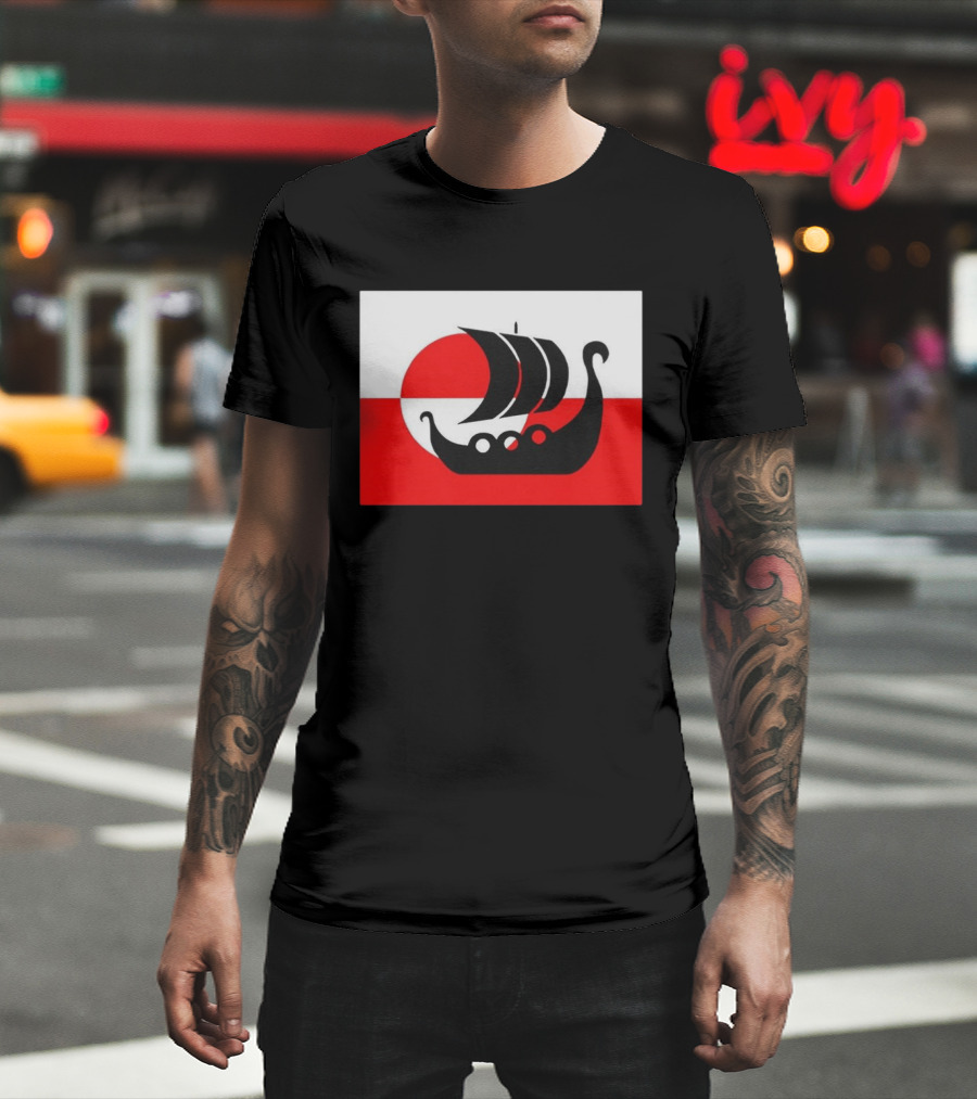 Denmark Greenland Flag Not For Sale Support Danish Viking Warship T-Shirt
