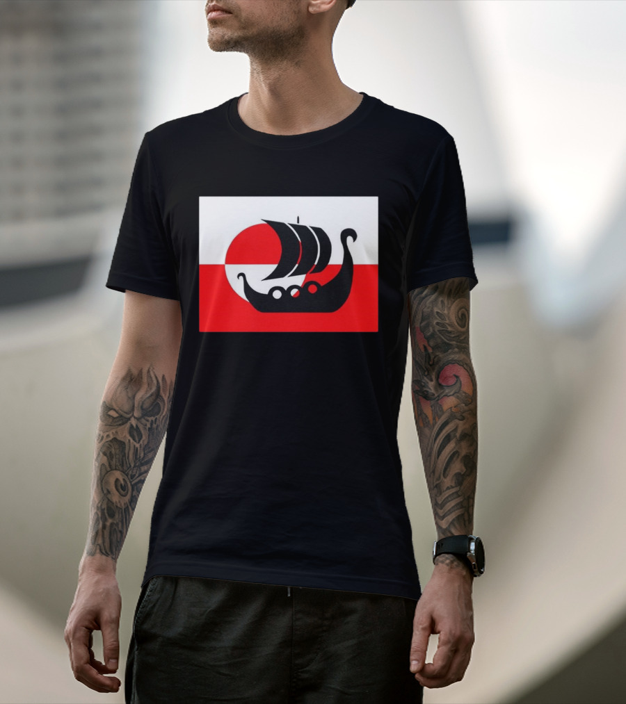 Denmark Greenland Flag Not For Sale Support Danish Viking Warship T-Shirt