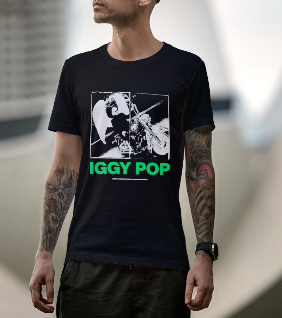 Waste! X Henry Johnson Iggy Pop Motor Wings Motorcycle Duo T-Shirt