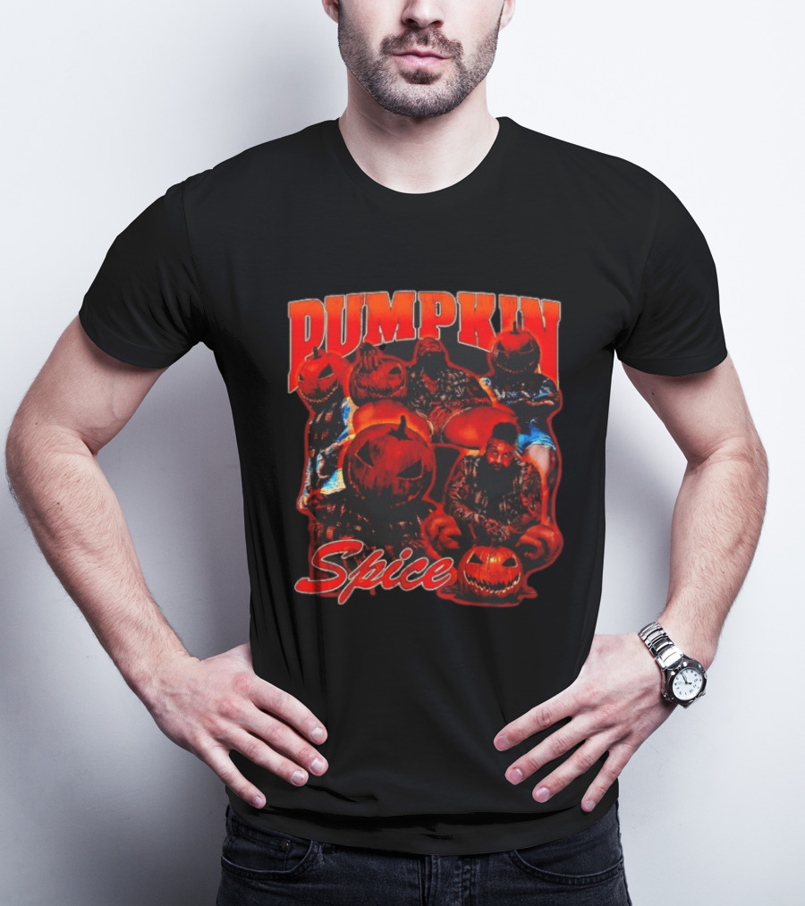 Pumpkin Spice Halloween Aesthetic With Jack O' Lantern Faces T-Shirt